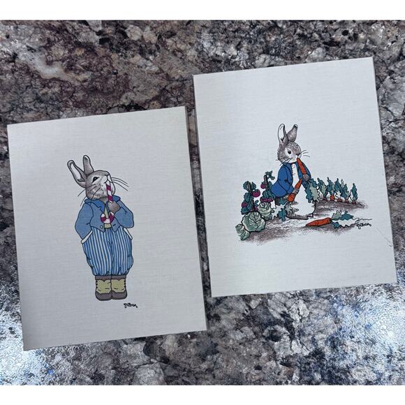 Nina | Art | Vintage Set Of Peter Rabbit Items On Cloth By Nina ...